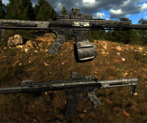 ArtStation - Modular Combat Rifle-Close Quarter Combat Variant | Game ...