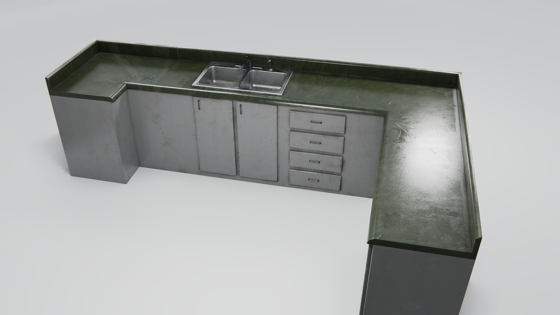 ArtStation - Stained Kitchen Counter Low-poly 3D model | Game Assets