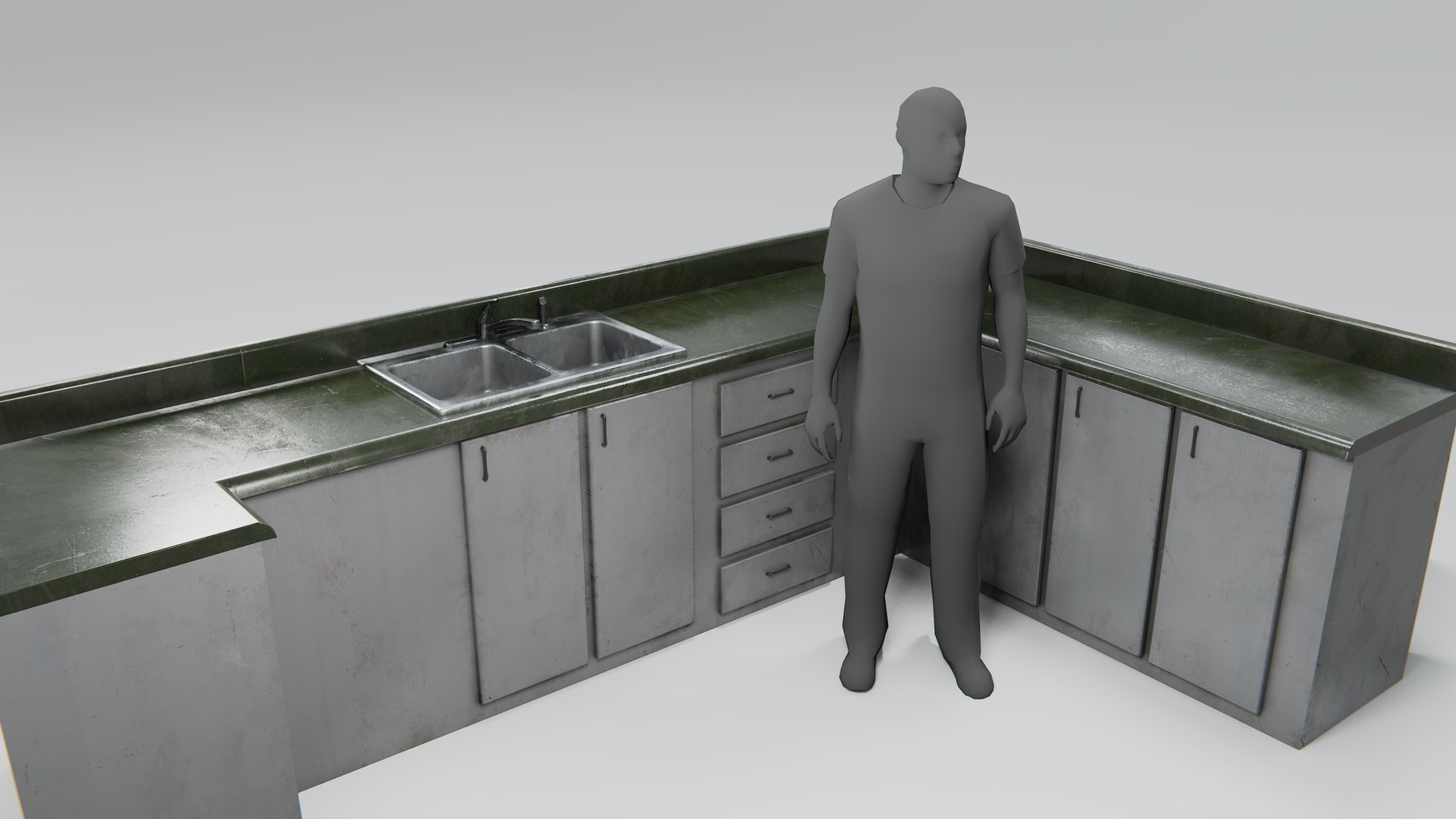 ArtStation - Stained Kitchen Counter Low-poly 3D model | Game Assets