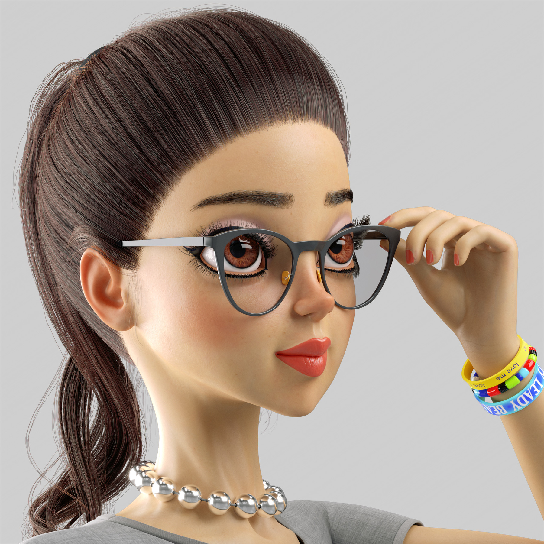 ArtStation - Bella Cartoon Girl 3D Model (RIGGED, ANIMATED) | Game Assets