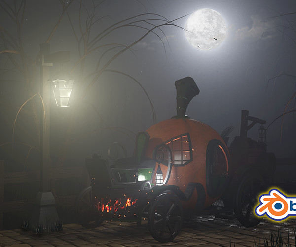 ArtStation - Blender 2.9 3D Model & Render a Stylized Halloween Scene ...