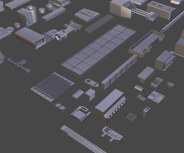 ArtStation - Sci-Fi Greeble Pack | Resources