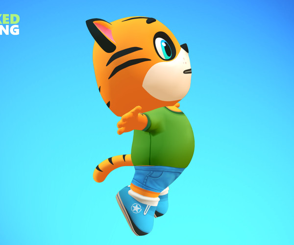ArtStation - Tiger Cat Animated Rigged | Game Assets