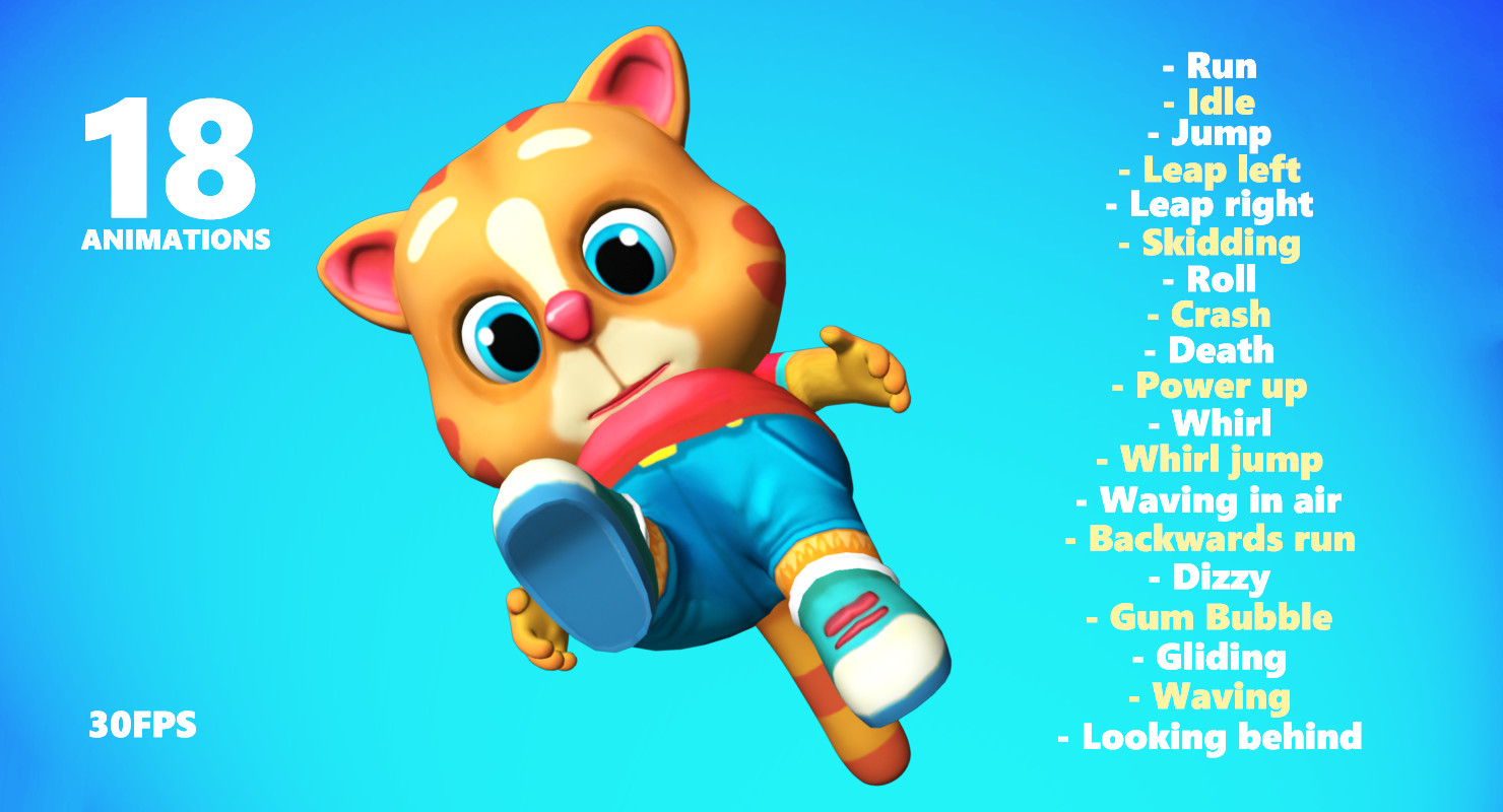 ArtStation - Cat Low poly Animated Rigged | Game Assets