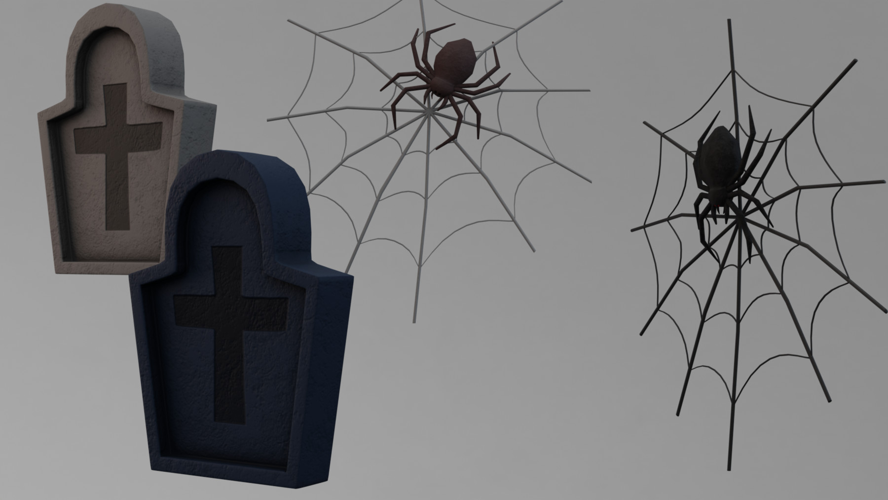 ArtStation - Headstone and Spider 3D Model | Game Assets