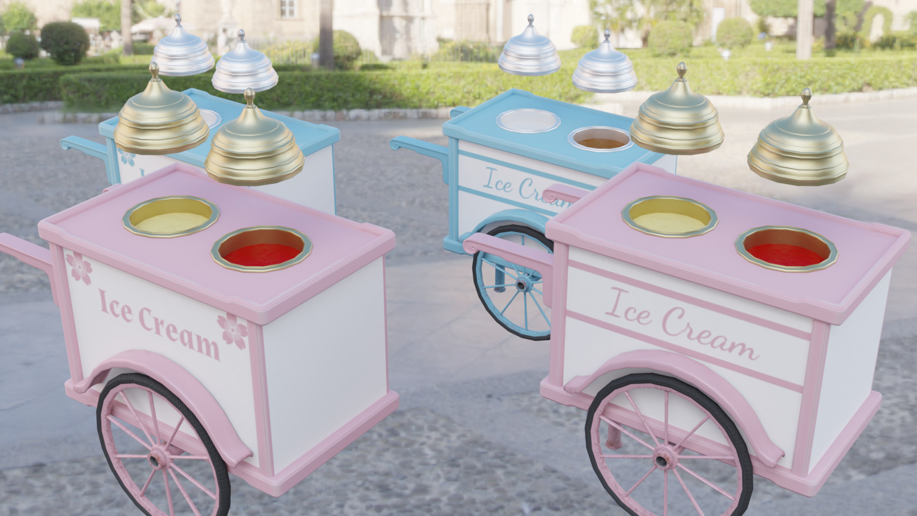 ArtStation - Ice Cream Cart 3D Model | Game Assets