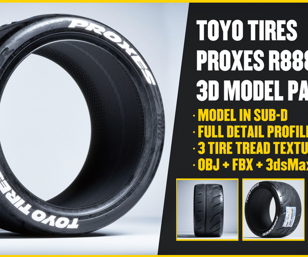 ArtStation - TOYO TIRES R888R 3D Model Pack + Low Poly | Resources