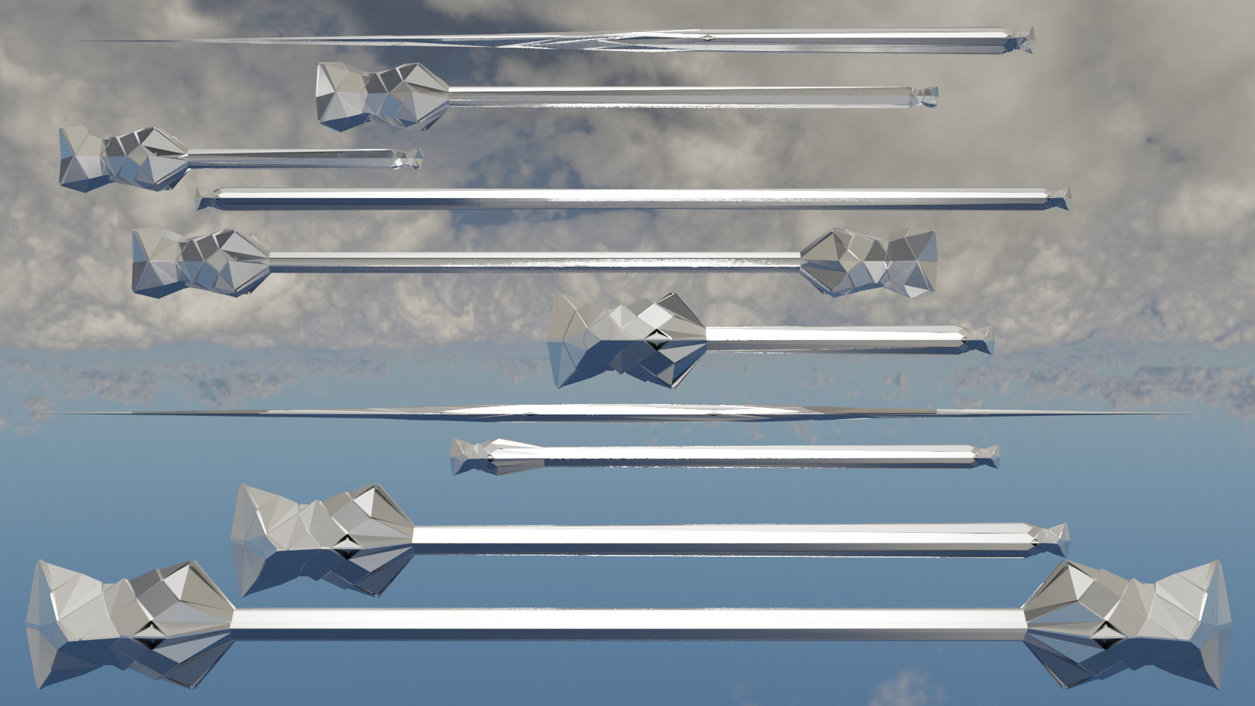 ArtStation - Futuristic Cubic Silver Weapons | Resources