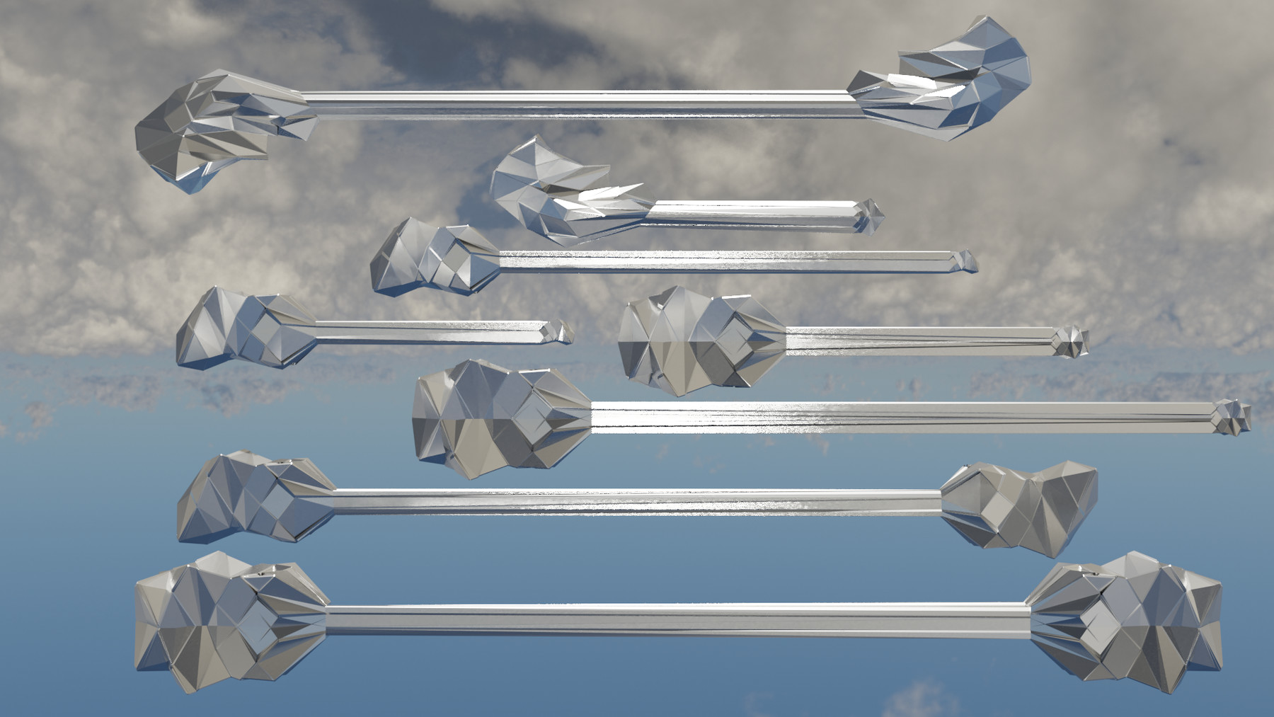 ArtStation - Futuristic Cubic Silver Weapons | Resources