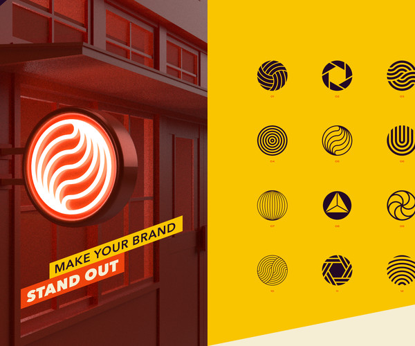 ArtStation - 96 Abstract Logo Marks and Geometric Shapes Collection ...