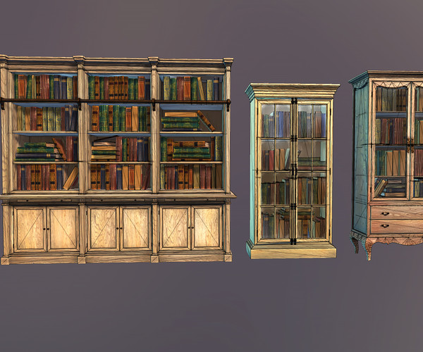 ArtStation - Bookcases and books | Game Assets