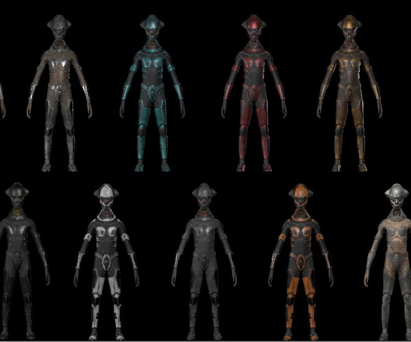 ArtStation - Customizable Alien Soldier (Low poly-Animated-Pbr) | Game ...