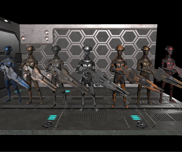 ArtStation - Customizable Alien Soldier (Low poly-Animated-Pbr) | Game ...