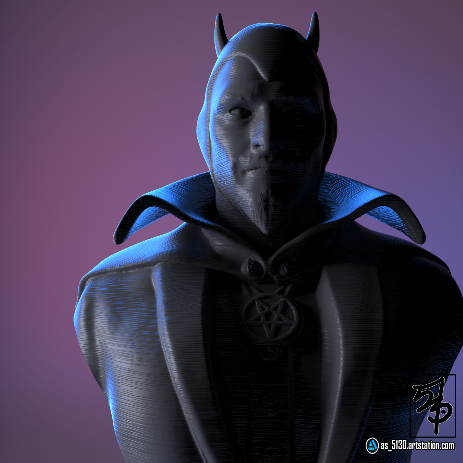 ArtStation - The Devil. (3D Printable Model) | Resources