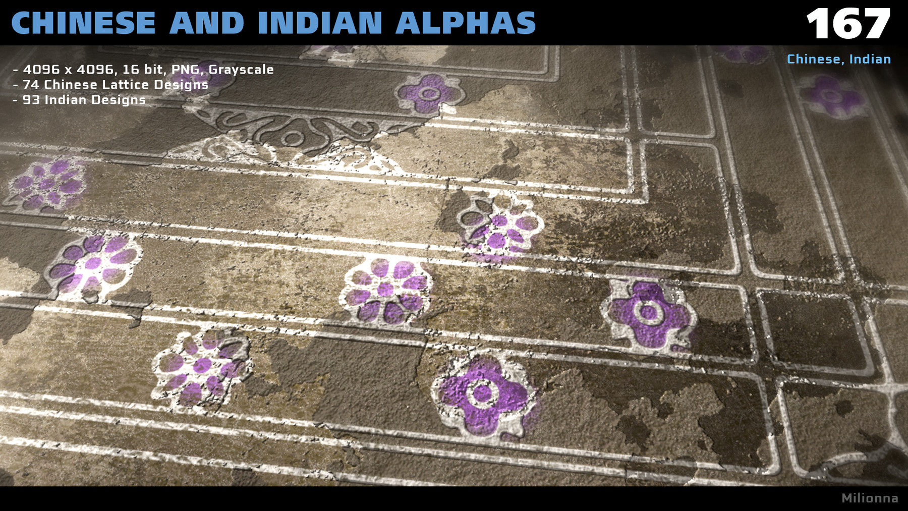ArtStation - 160+ Chinese and Indian ALPHAS (Substance, PNG) | Brushes