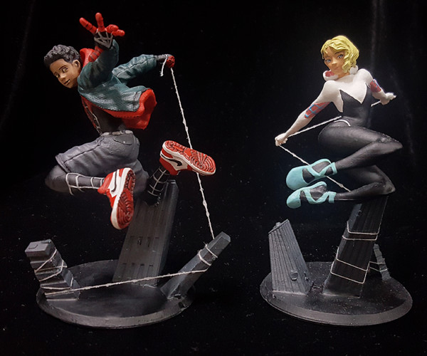 ArtStation - SPIDERMAN INTO THE SPIDERVERSE MILES MORALES STATUE 3D ...