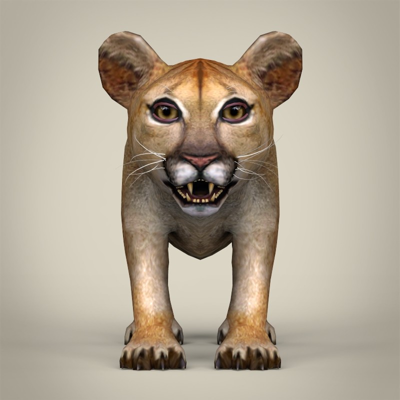 ArtStation - Low Poly Lion Cub 3D Model | Game Assets