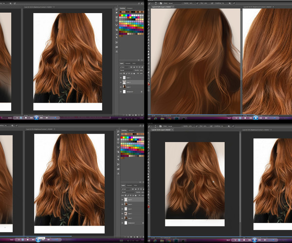 ArtStation - Hair Painting In Photoshop - Video Tutorial | Tutorials