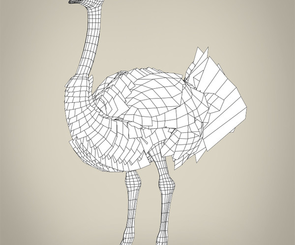 ArtStation - Low Poly Ostrich 3D Model | Game Assets