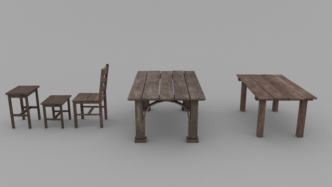ArtStation - Medieval Dining Set | Game Assets