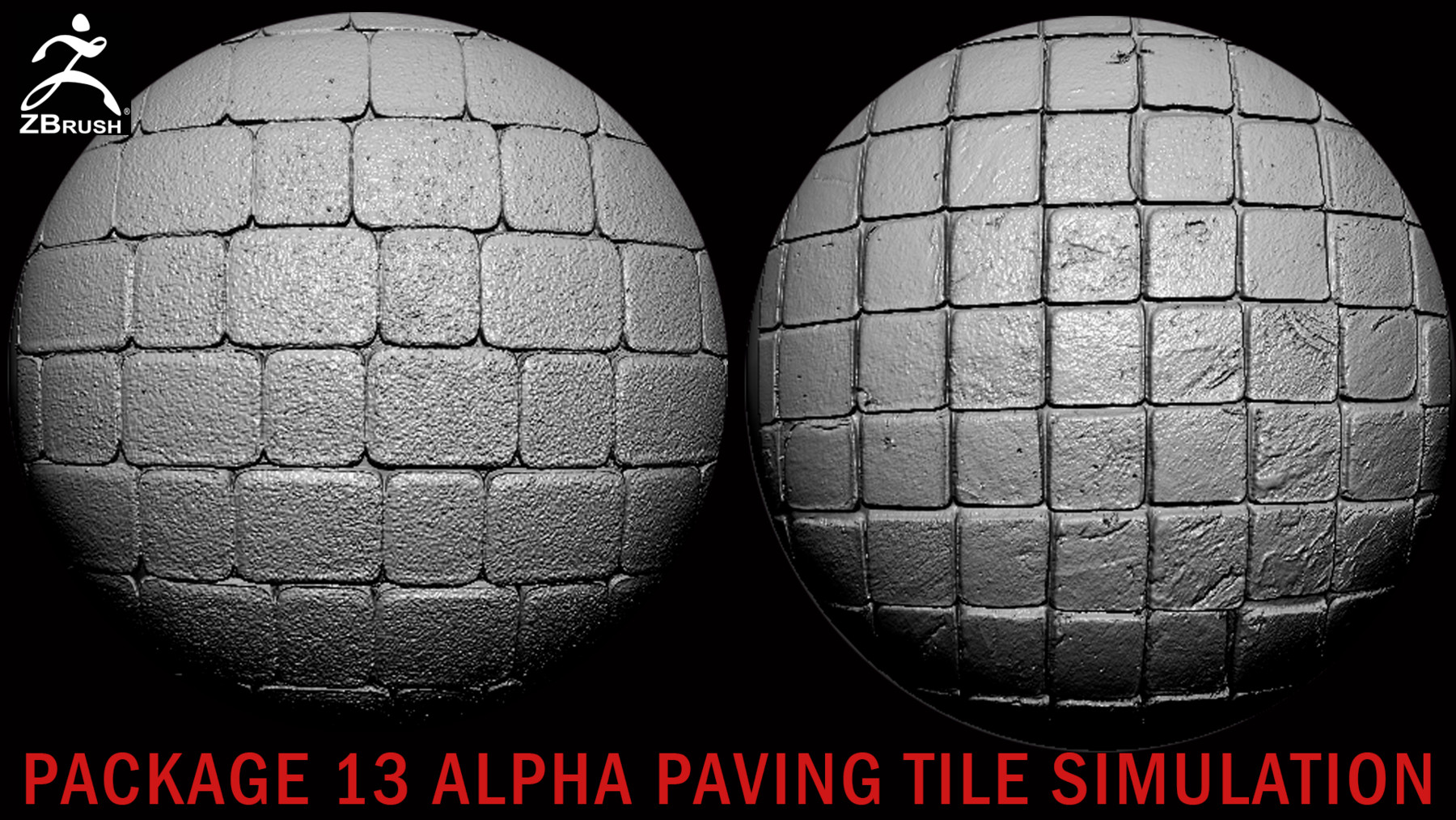 ArtStation - PACKAGE 13 ALPHA PAVING TILE SIMULATION | Brushes