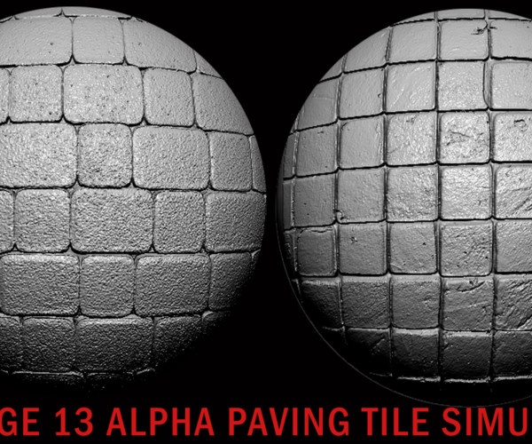 ArtStation - PACKAGE 13 ALPHA PAVING TILE SIMULATION | Brushes
