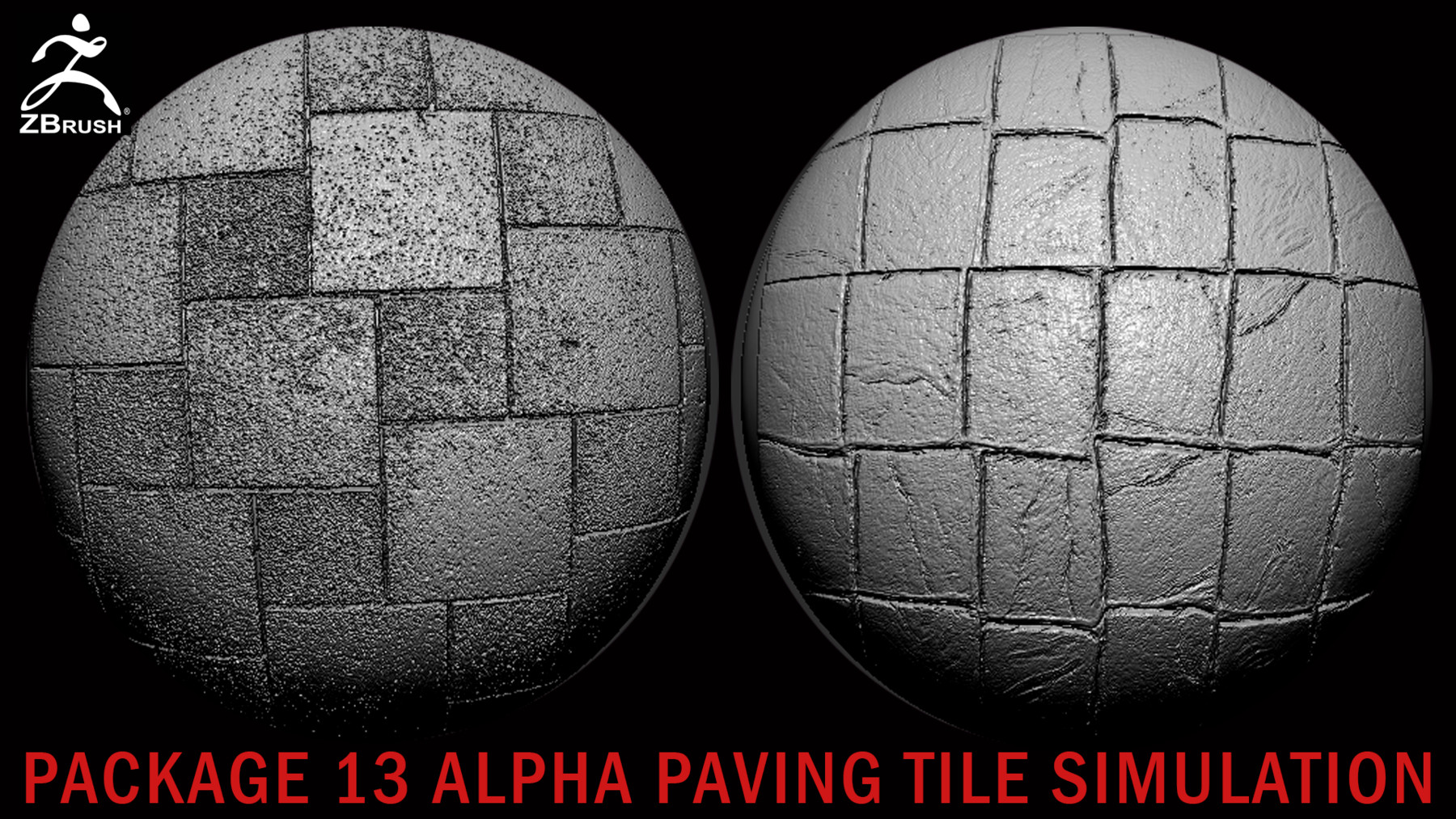 ArtStation - PACKAGE 13 ALPHA PAVING TILE SIMULATION | Brushes