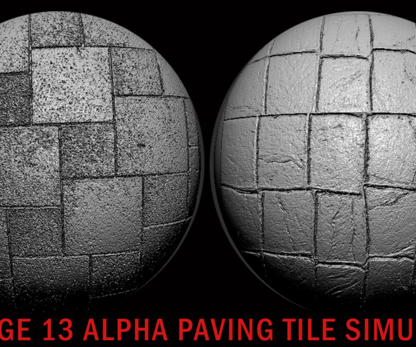 ArtStation - PACKAGE 13 ALPHA PAVING TILE SIMULATION | Brushes