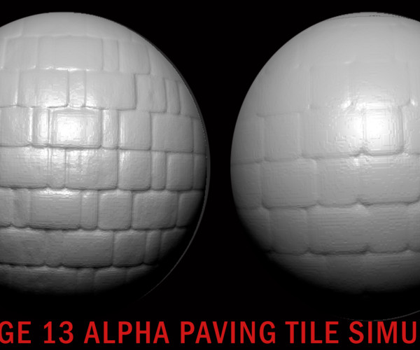 ArtStation - PACKAGE 13 ALPHA PAVING TILE SIMULATION | Brushes