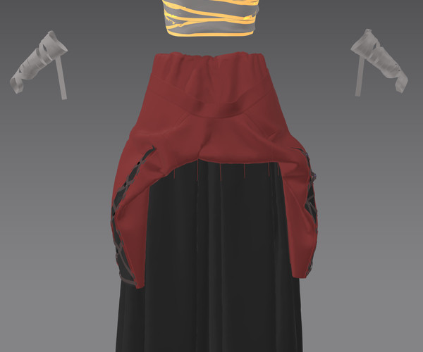 ArtStation - Samurai garb consisting of Uwagi top, Hakama pants and arm ...