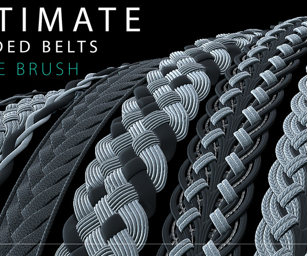 ArtStation - 21 customizable BRAID BELTS / STRAPS | Brushes