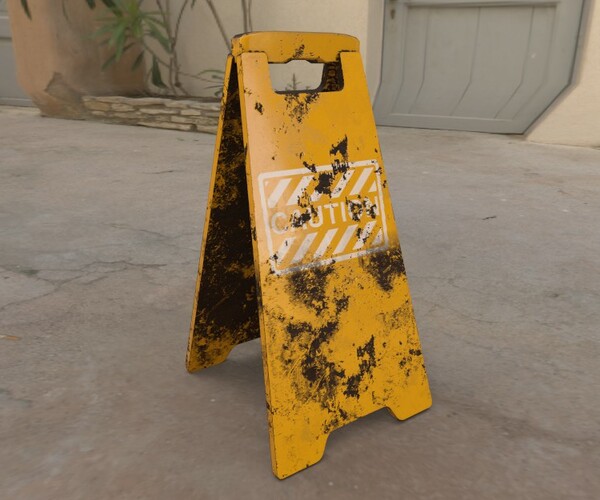 ArtStation - Floor Warning Sign | Game Assets