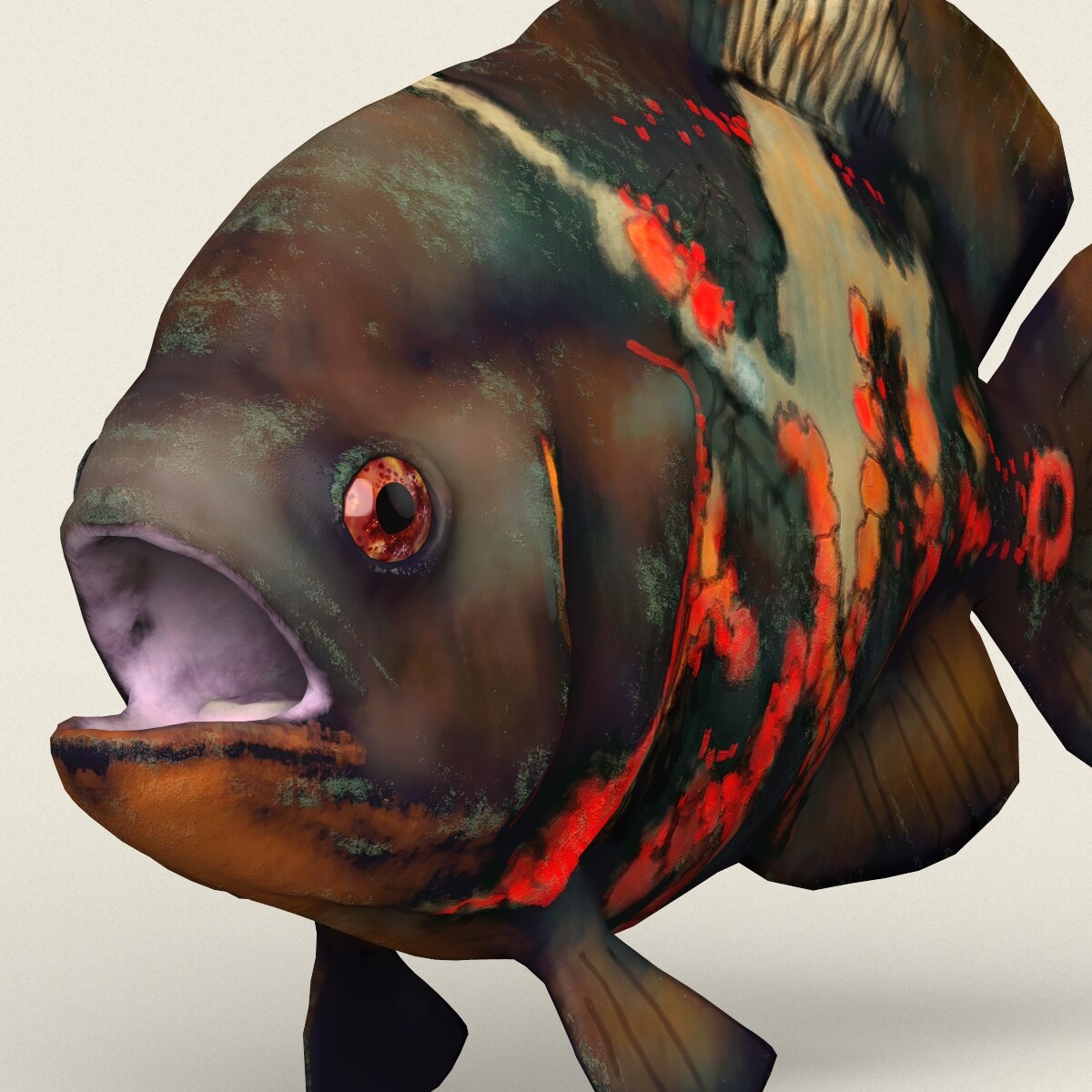 ArtStation - Oscar Fish Low Poly PBR Ready 3D Model | Game Assets
