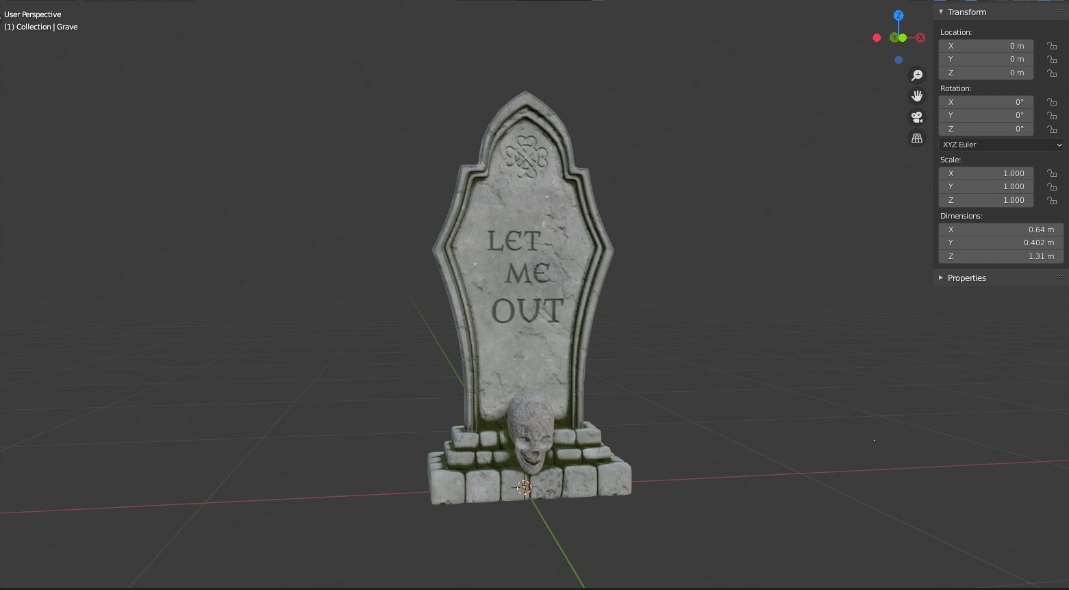 ArtStation - Headstone 3D Model | Game Assets