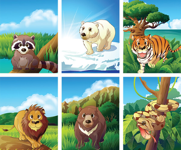 ArtStation - Animal Life Cartoon Collection, Vector EPS | Game Assets