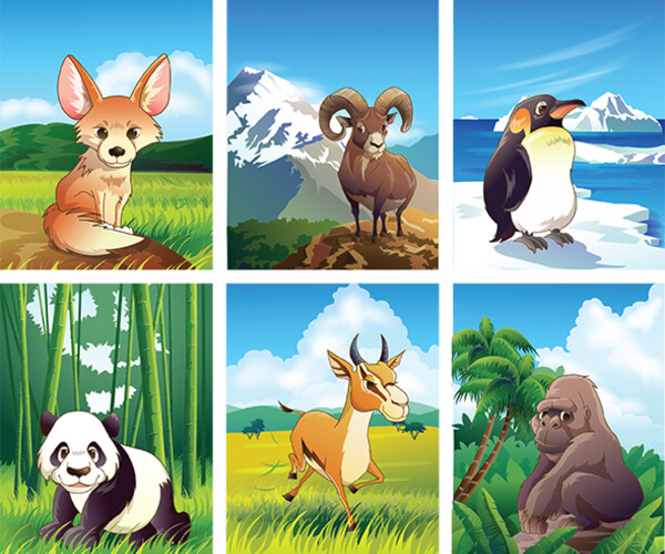 ArtStation - Animal Life Cartoon Collection, Vector EPS | Game Assets