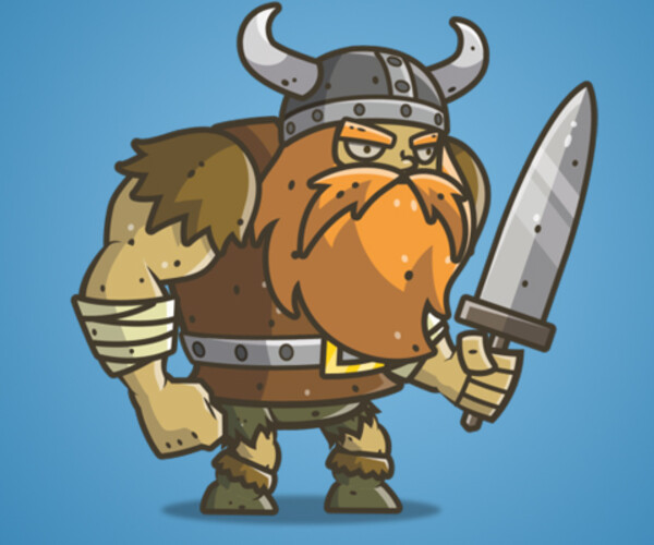 ArtStation - Chibi Muscular Viking 2D Character Sprite | Game Assets