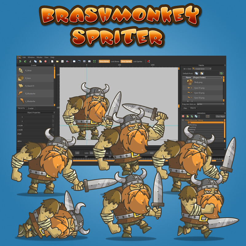 ArtStation - Chibi Muscular Viking 2D Character Sprite | Game Assets