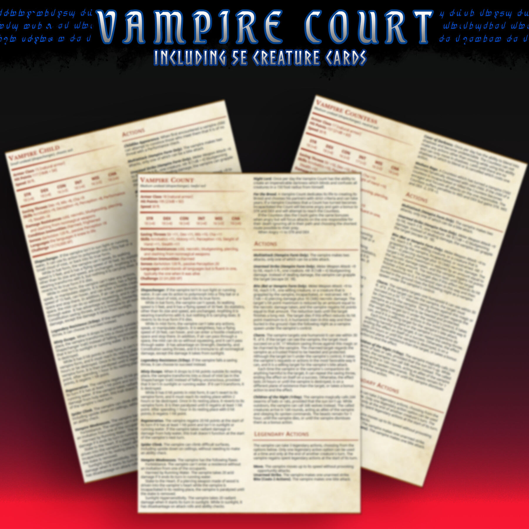 ArtStation - Vampire Court - Pre Supported 3D Print Miniatures | Resources