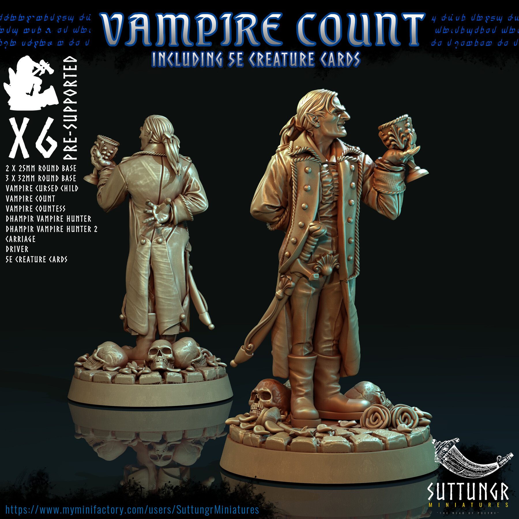ArtStation - Vampire Court - Pre Supported 3D Print Miniatures | Resources