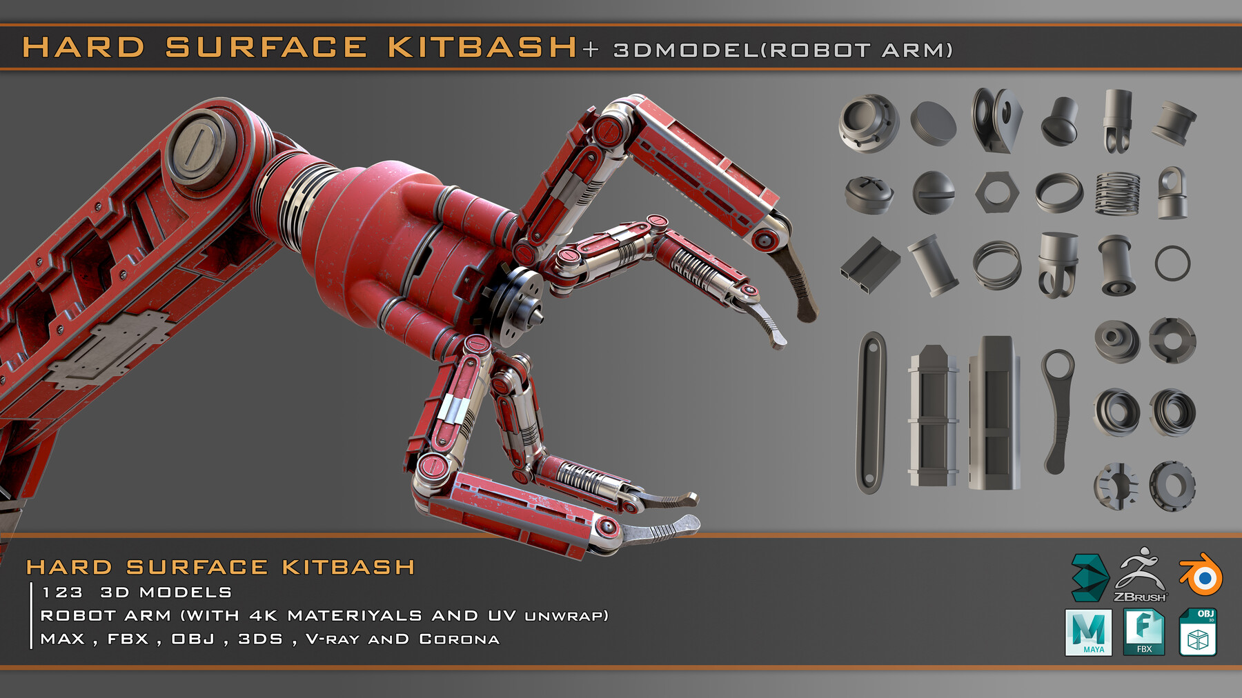 ArtStation - Hard Surface Kitbash+ROBOT ARM-OM | Resources