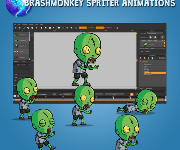 ArtStation - Scar Forehead Zombie 2D Character Sprite | Game Assets