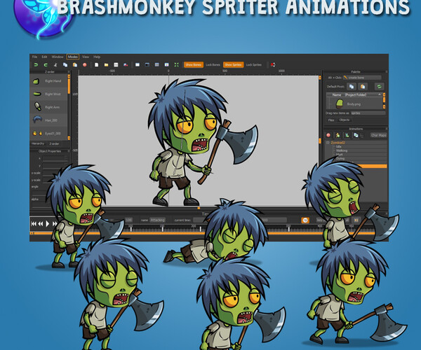 ArtStation - Anime Zombie 2D Character Sprite | Game Assets