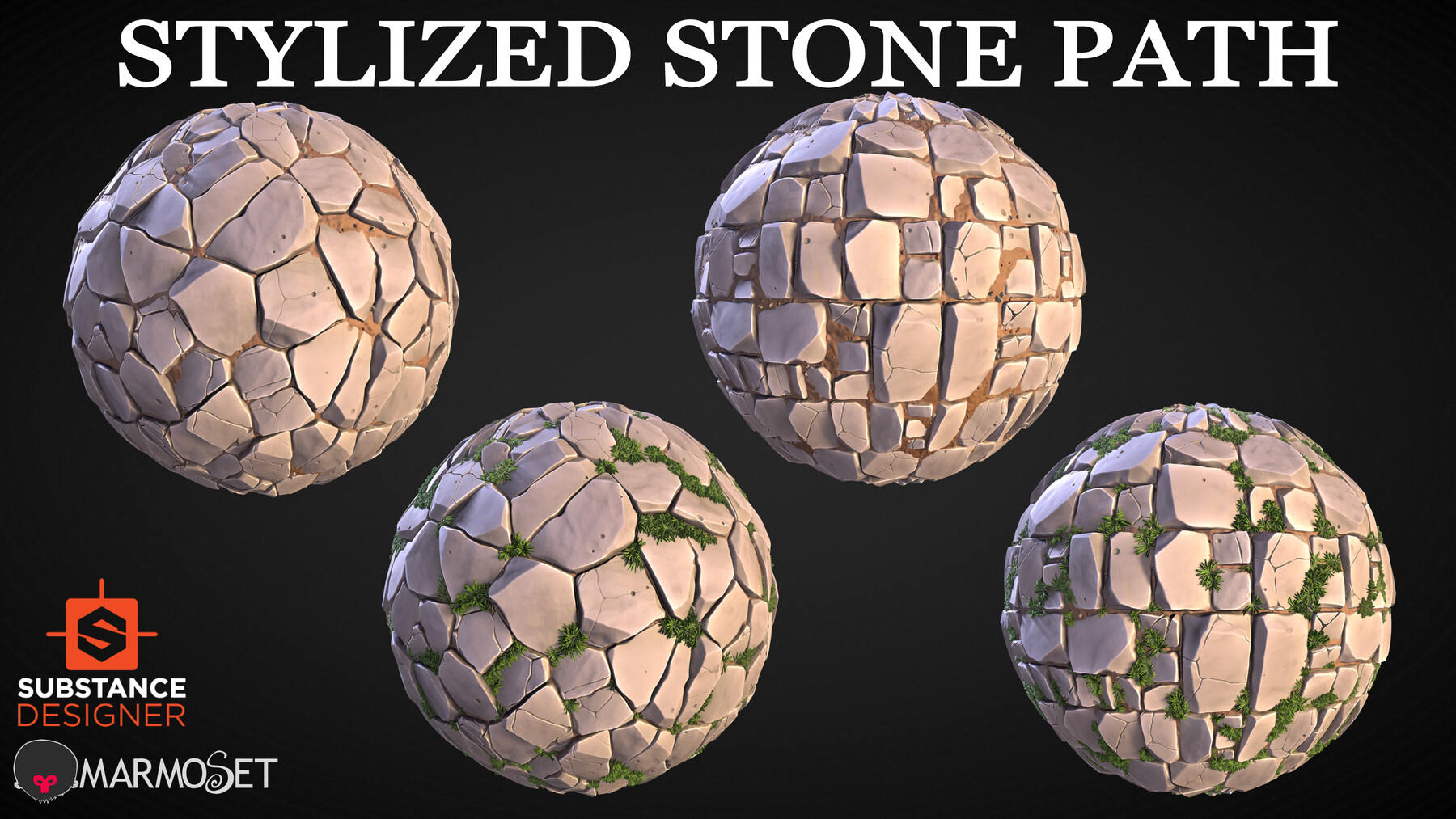 ArtStation - Stylized Stone Path Material Pack | Game Assets