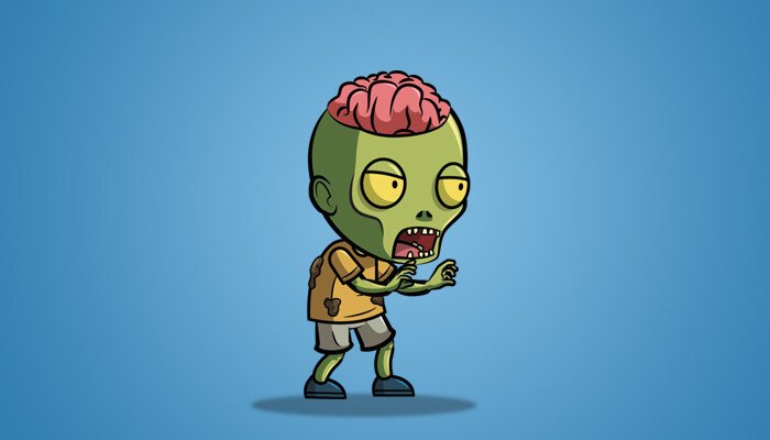 ArtStation - Exposed Brain Zombie 2D Character Sprite | Game Assets