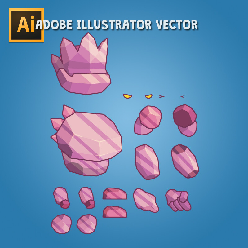 ArtStation - Tiny Crystal Monster 2D Character Sprite | Game Assets
