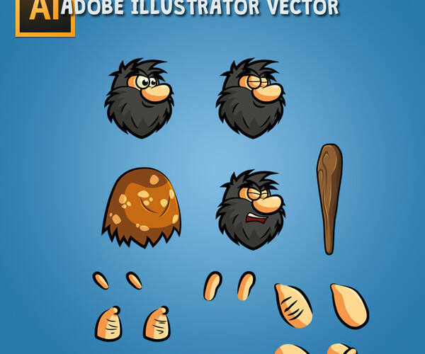 ArtStation - Caveman 2D Character Sprite | Game Assets