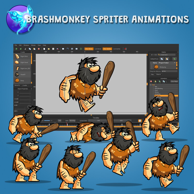 ArtStation - Caveman 2D Character Sprite | Game Assets