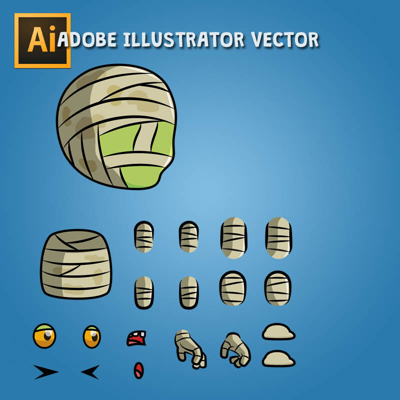 ArtStation - Tiny Mummy 01 2D Character Sprite | Game Assets