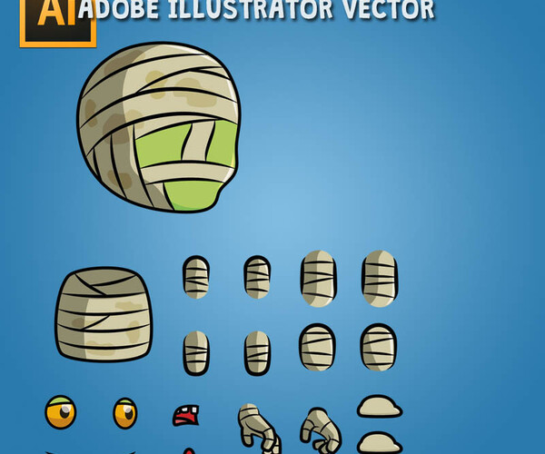 ArtStation - Tiny Mummy 01 2D Character Sprite | Game Assets